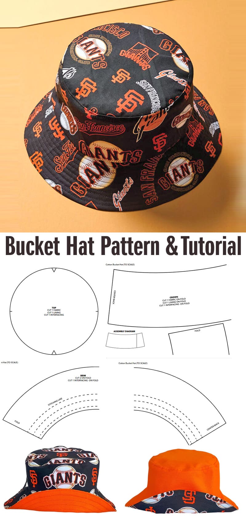 Bucket Hat Pattern & Tutorial - Pattern
