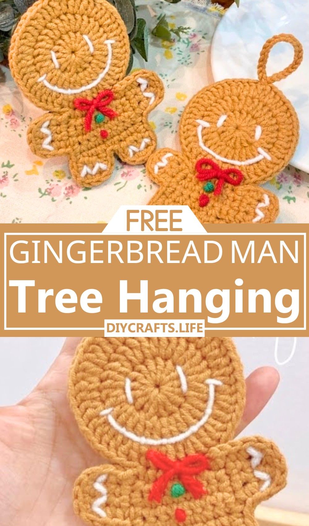 Crochet gingerbread men - Pattern