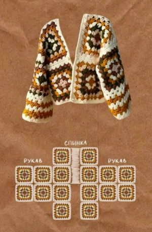Granny Square Jacket Crochet - Pattern