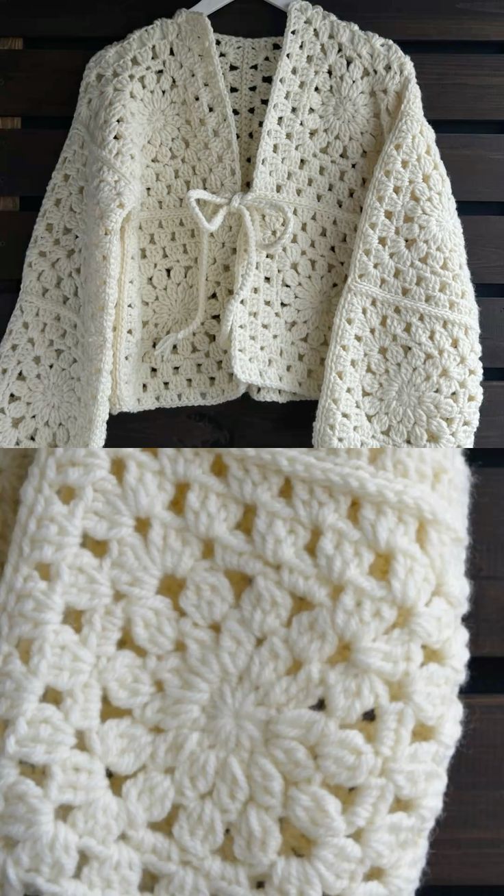 Crocheted checkered cardigan - Pattern